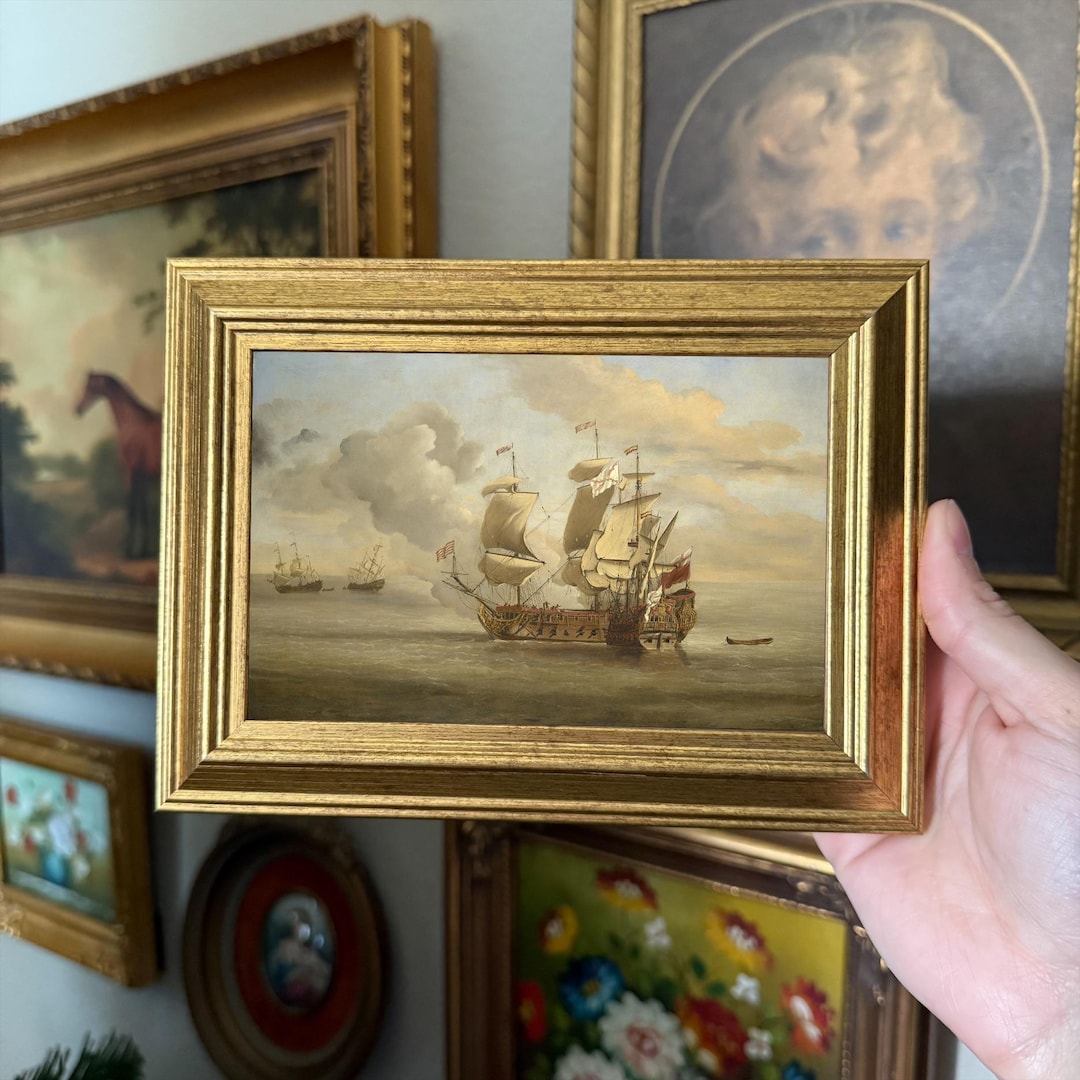 Framed Pirate Ship Art Print: Vintage Style Nursery Decor (4x6) - Etsy