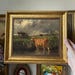 Vintage Style Cow Scenery Art Print in Gold Frame Gallery Wall Decor ...