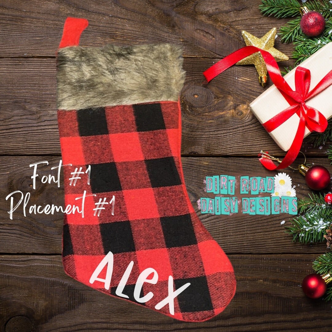 Personalized Buffalo Plaid Stockings 17.25x7.25 In. Customized | Etsy