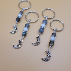 Moon Goddess Keychain With Labradorite and Moonstone - Etsy