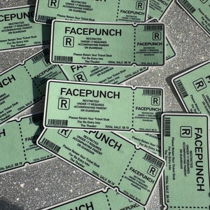 Face Punch Movie Ticket Sticker Vampire Inspired Edward Cullen Jacob ...