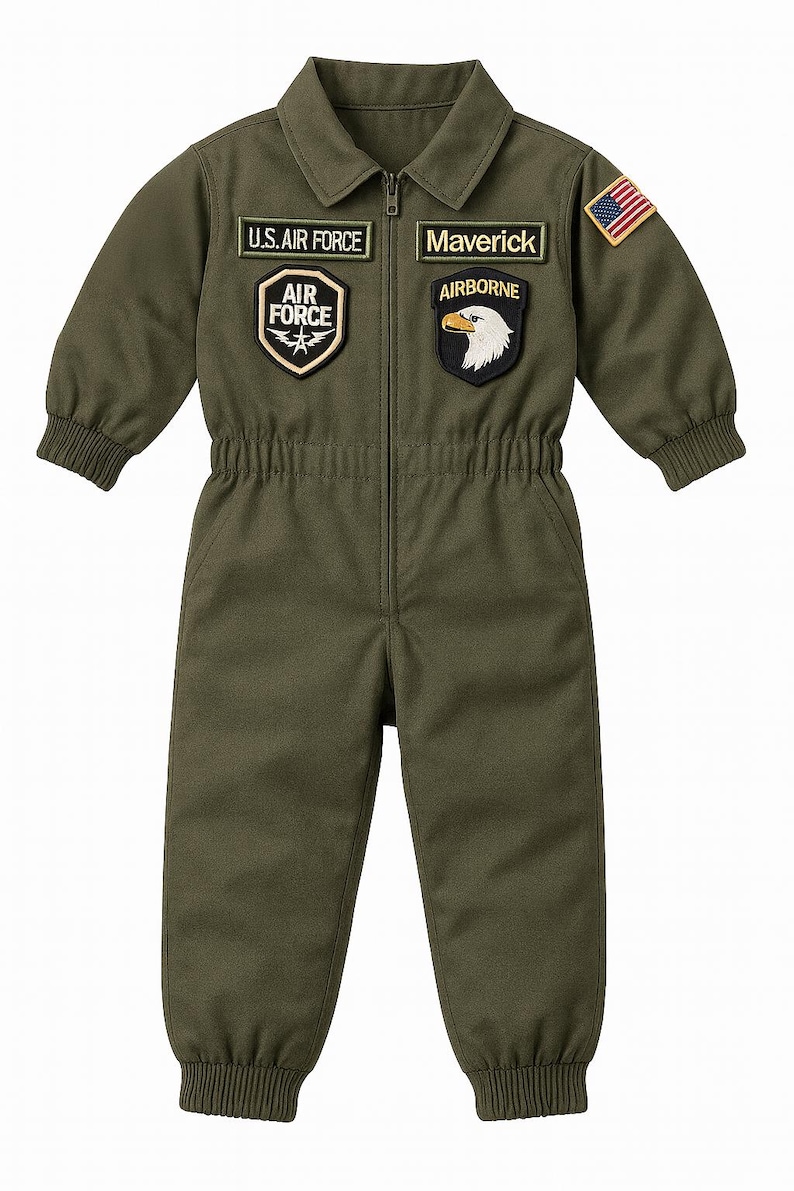 Air Force Pilot Costume Kids-personalized Flight Suit-halloween Costume ...