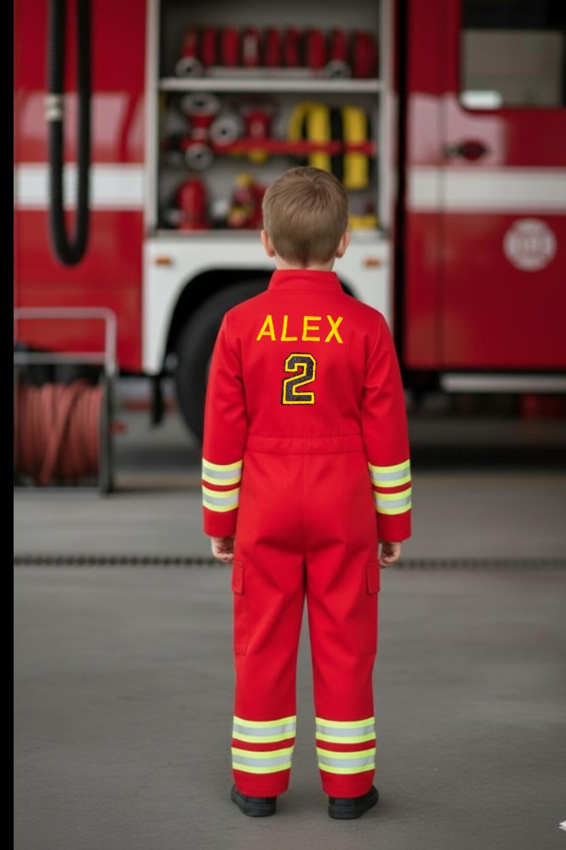 Personalized Firefighter Costume for Kids,custom Fireman Outfit Name ...