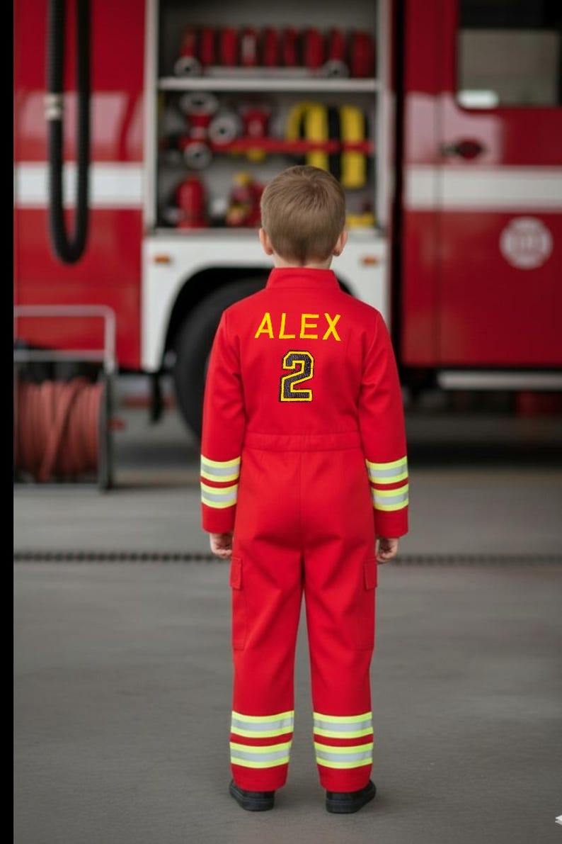 Personalized Firefighter Costume for Kids,custom Fireman Outfit Name ...