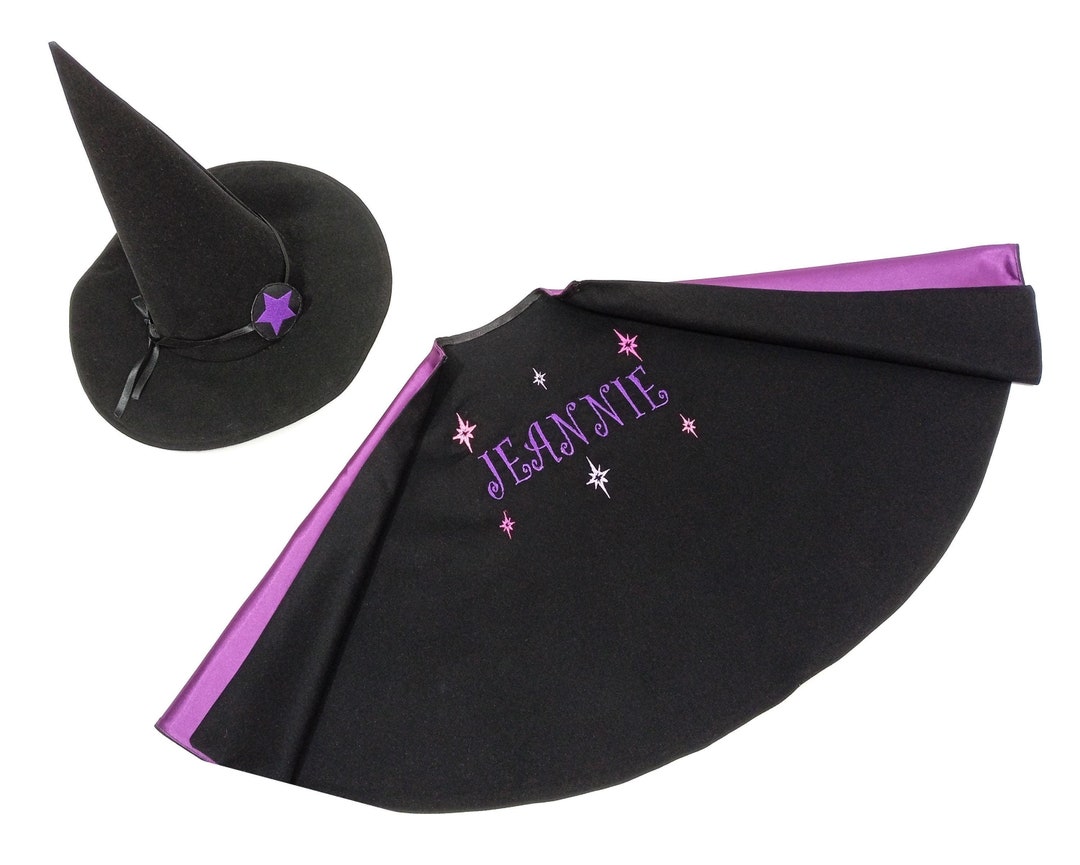 Purple Witch Hat-wizard Cape-halloween Witch Dress-witch Costume Kids ...