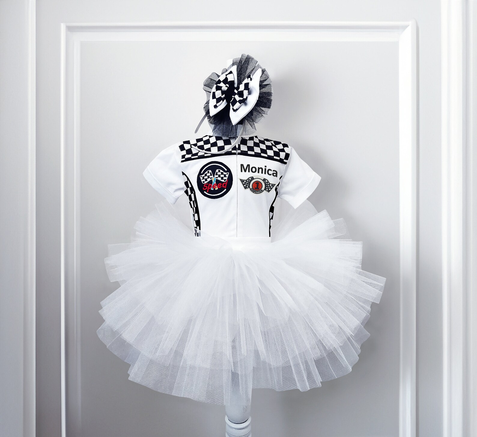 Tutu Checkered Dress Two Fast Birthday Custom Race Suit-race Car ...