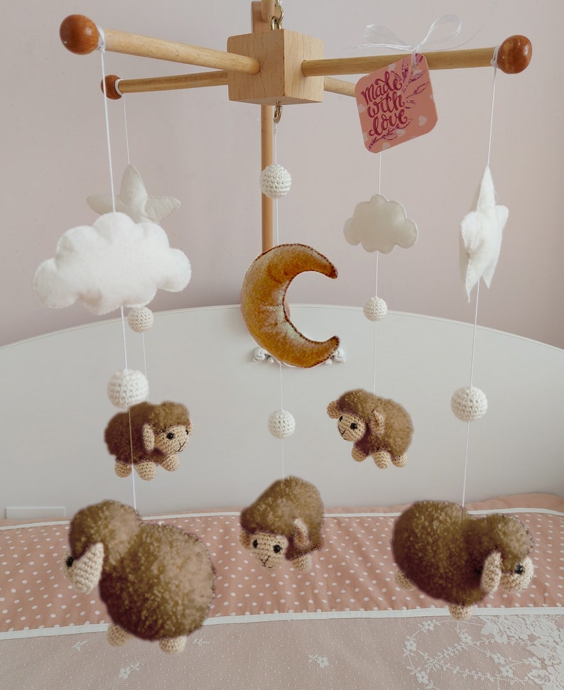 Sheep Baby Mobile Nursery Mobile-woodland Mobile-crochet - Etsy
