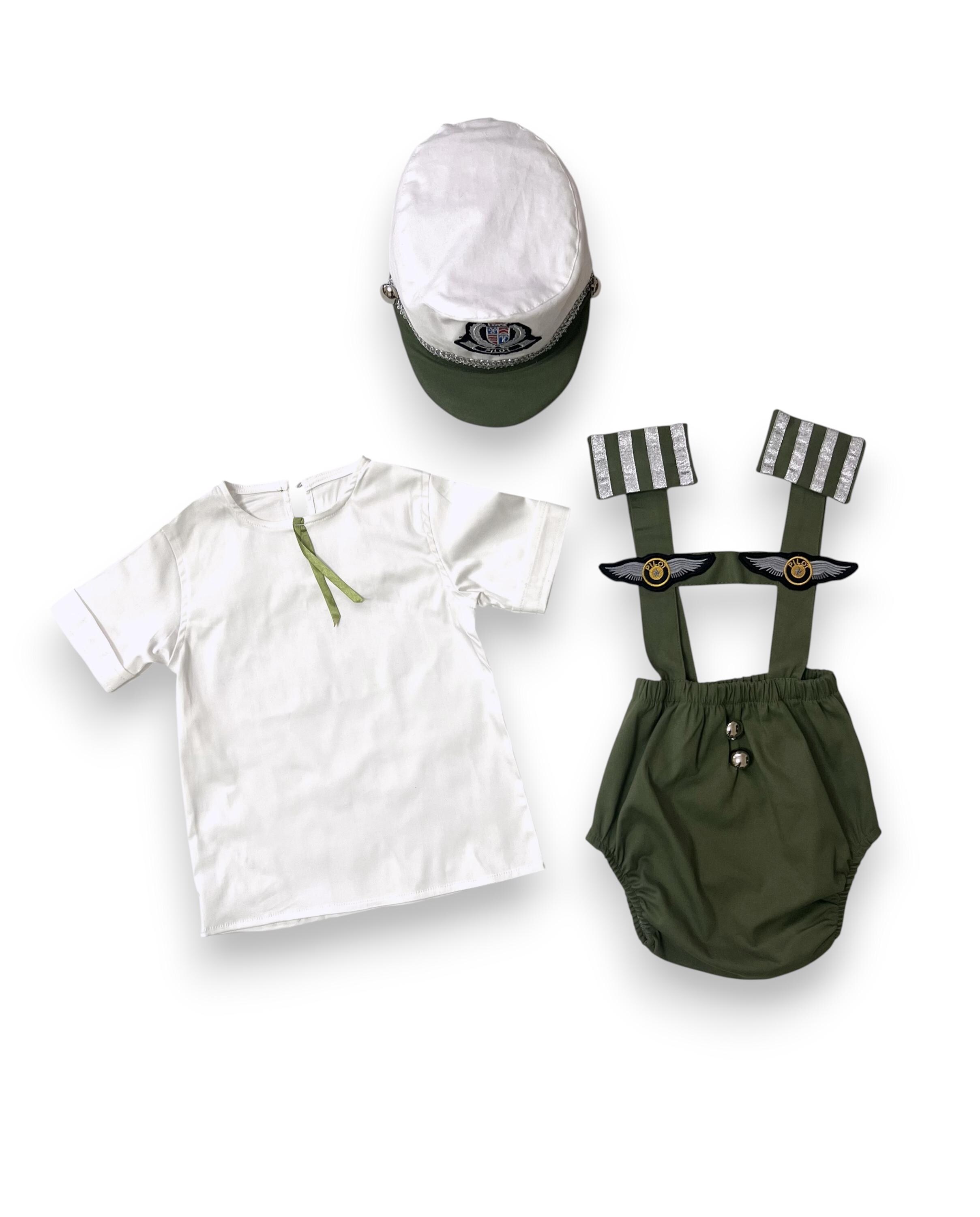 Baby Pilot Costume, 1st Birthday Boy Outfit, Captain Aviator Suit for ...