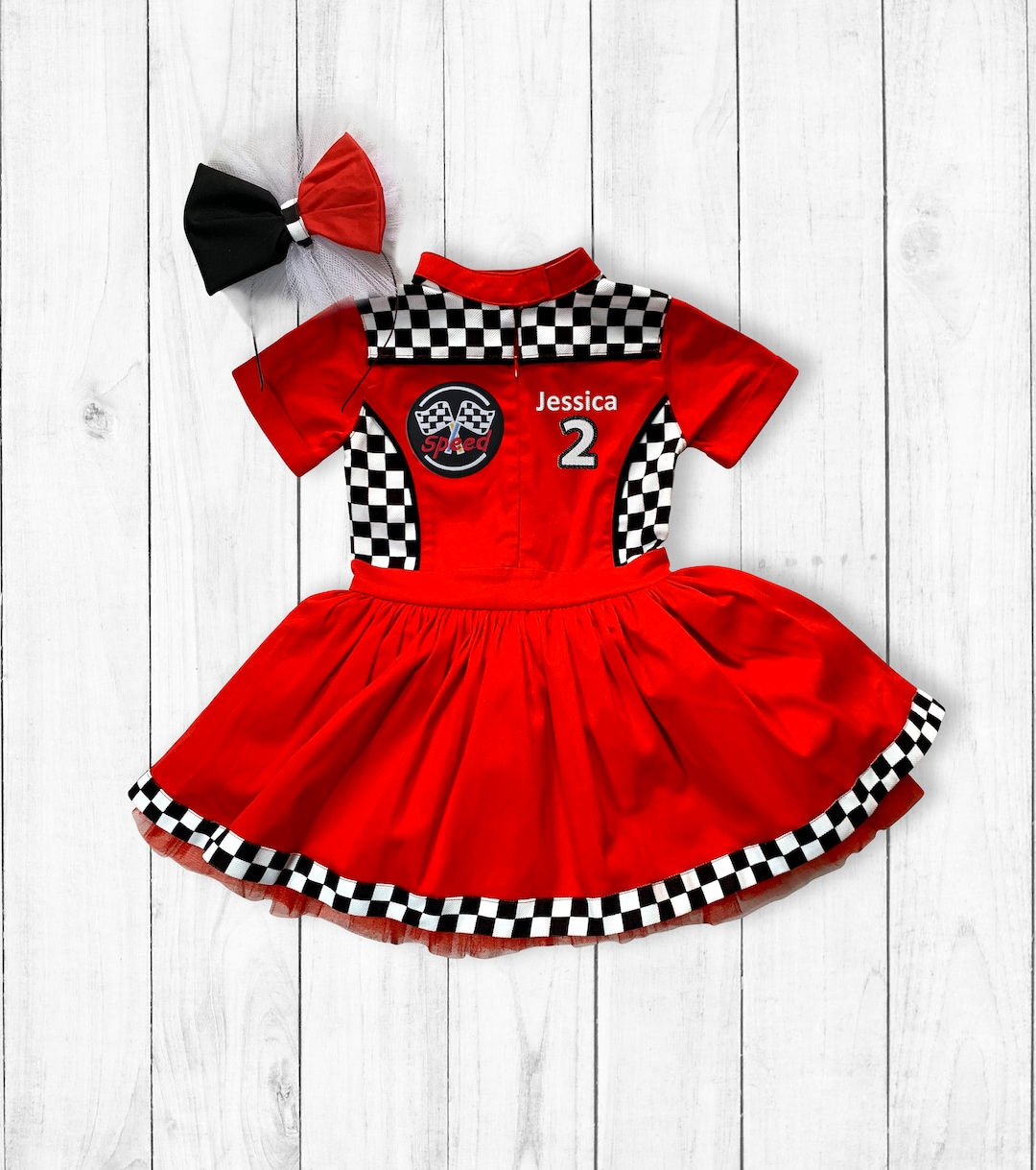 Fast One Birthday-two Fast Birthday Custom Race Suit-tutu Checkered ...