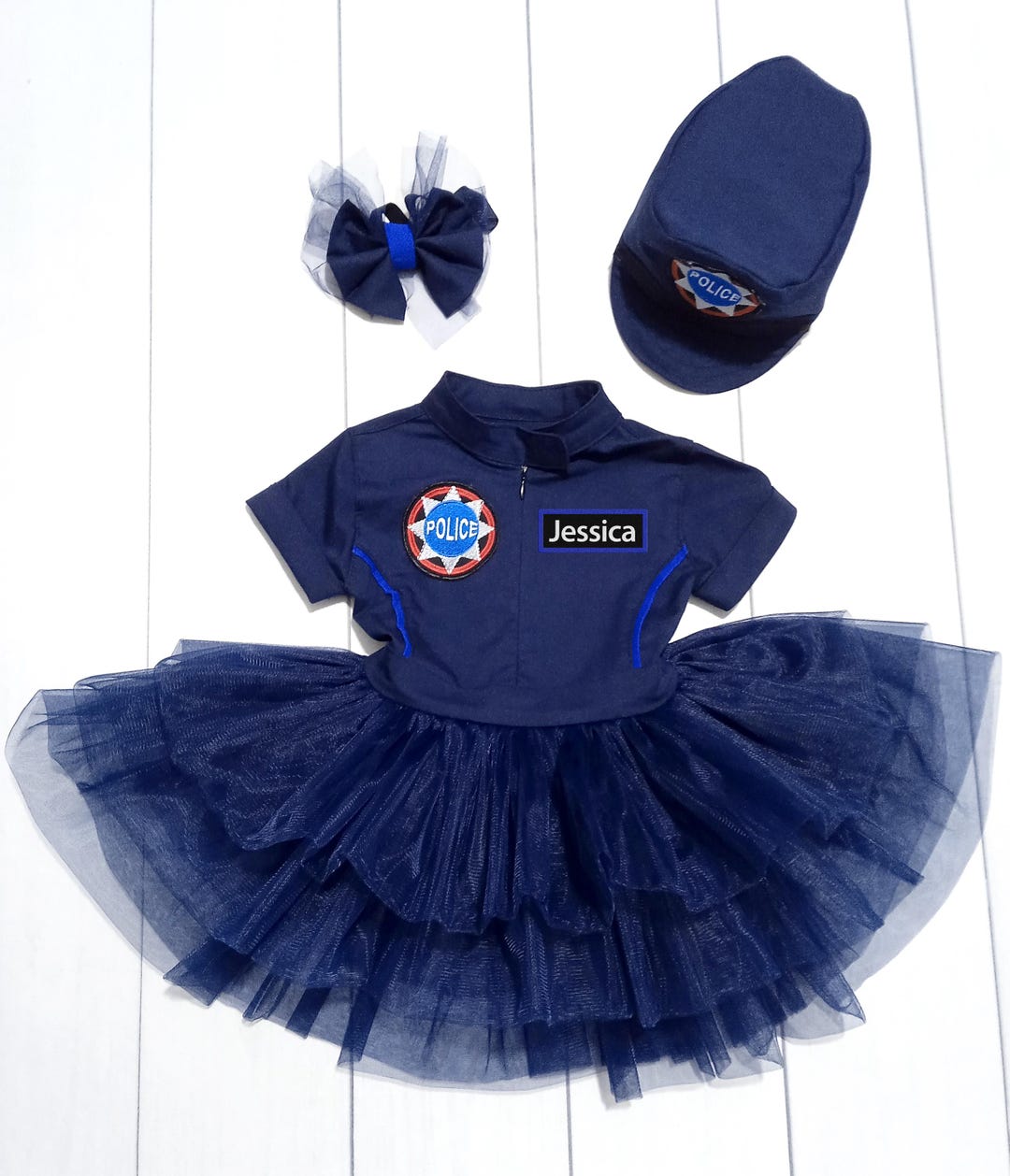 Police Baby Officer-halloween Costume-cop Uniform-police Tutu Dress ...