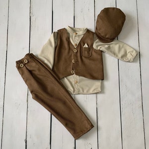 Page Boy Outfit Newsboy Cap-sweater Vest Halloween Costumes-pleated ...