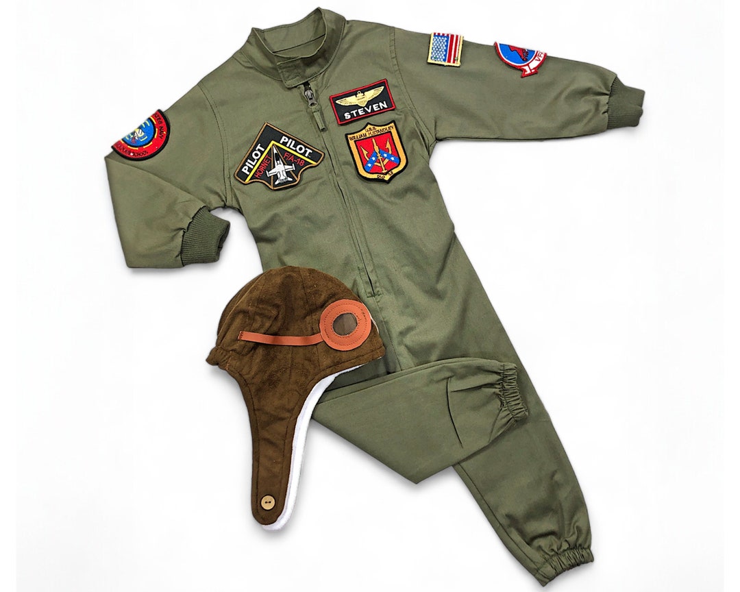 Air Force Pilot Costume Kids-personalized Flight Suit-halloween Costume ...