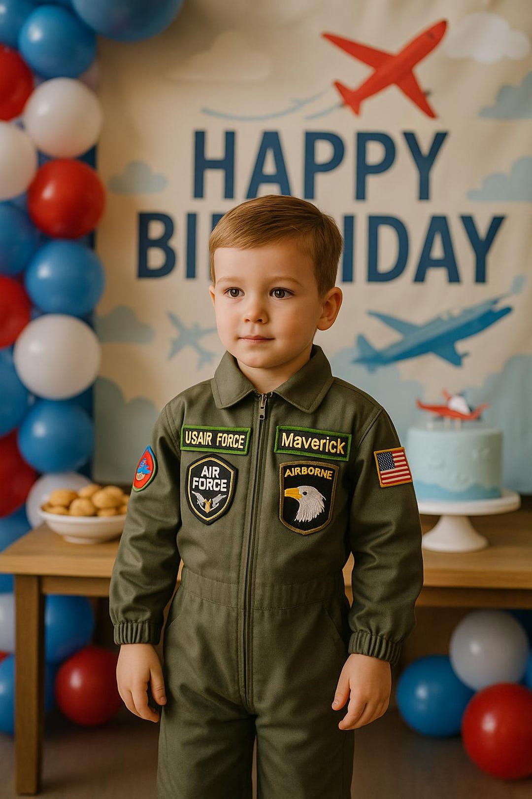 Air Force Pilot Costume Kids-personalized Flight Suit-halloween Costume ...