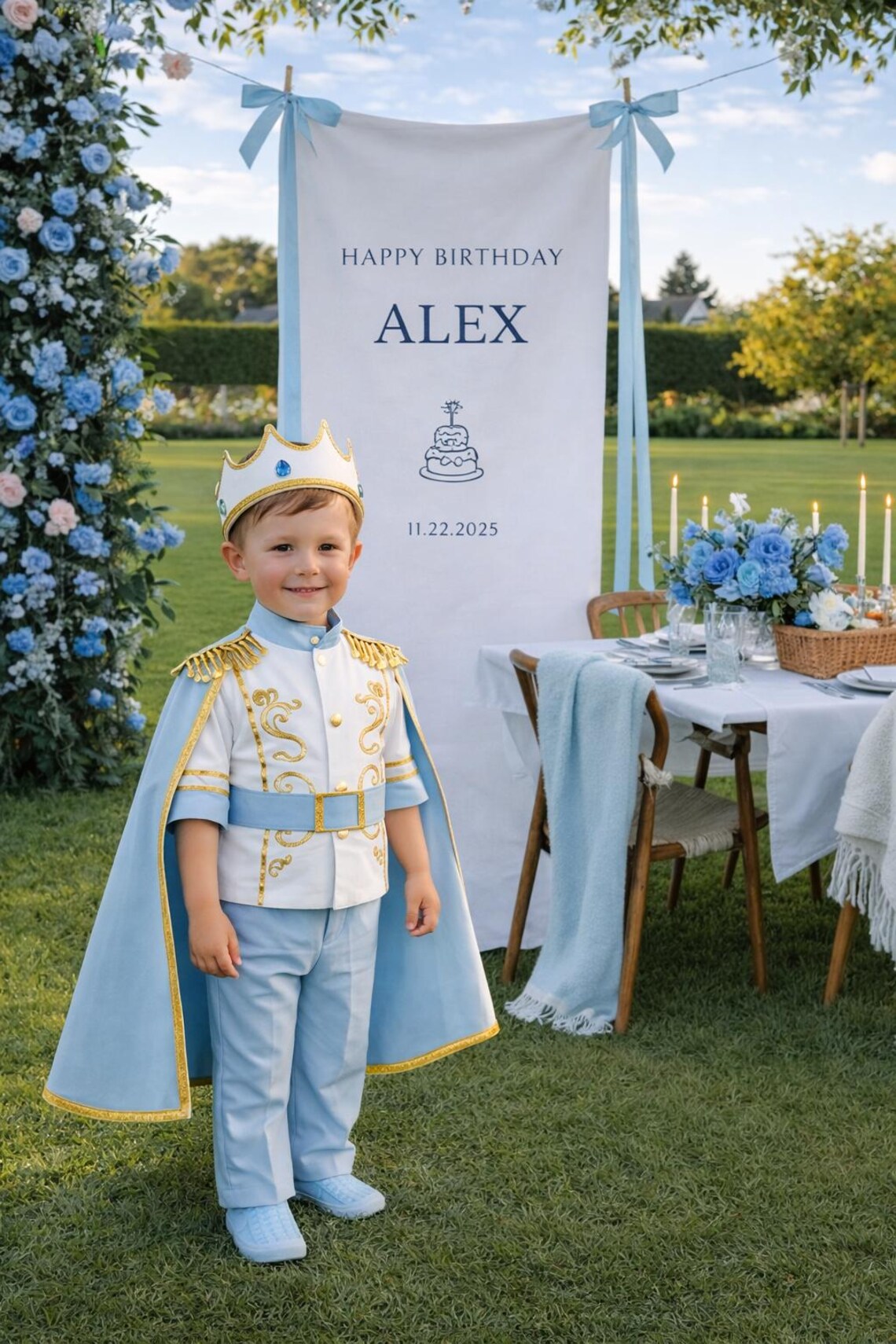Prince Costume Boys,personalized Prince Cape Set,royal Birthday Outfit ...