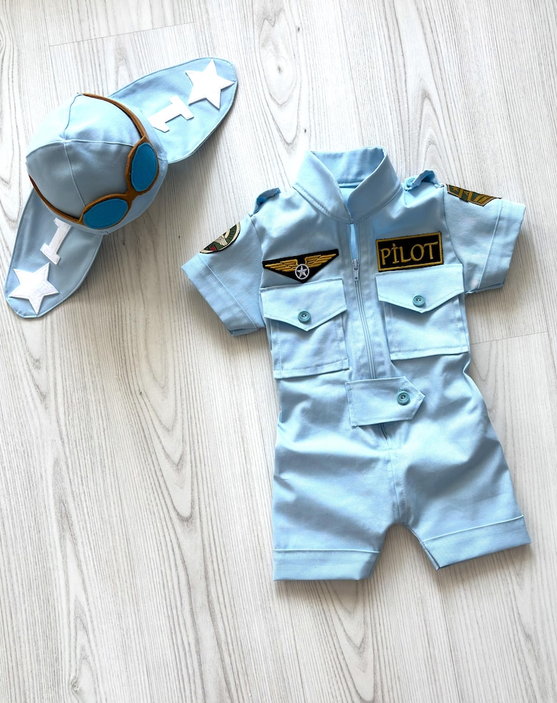 Light Blue Air Force Pilot Costume Kids-toddler Pilot Jumpsuit ...