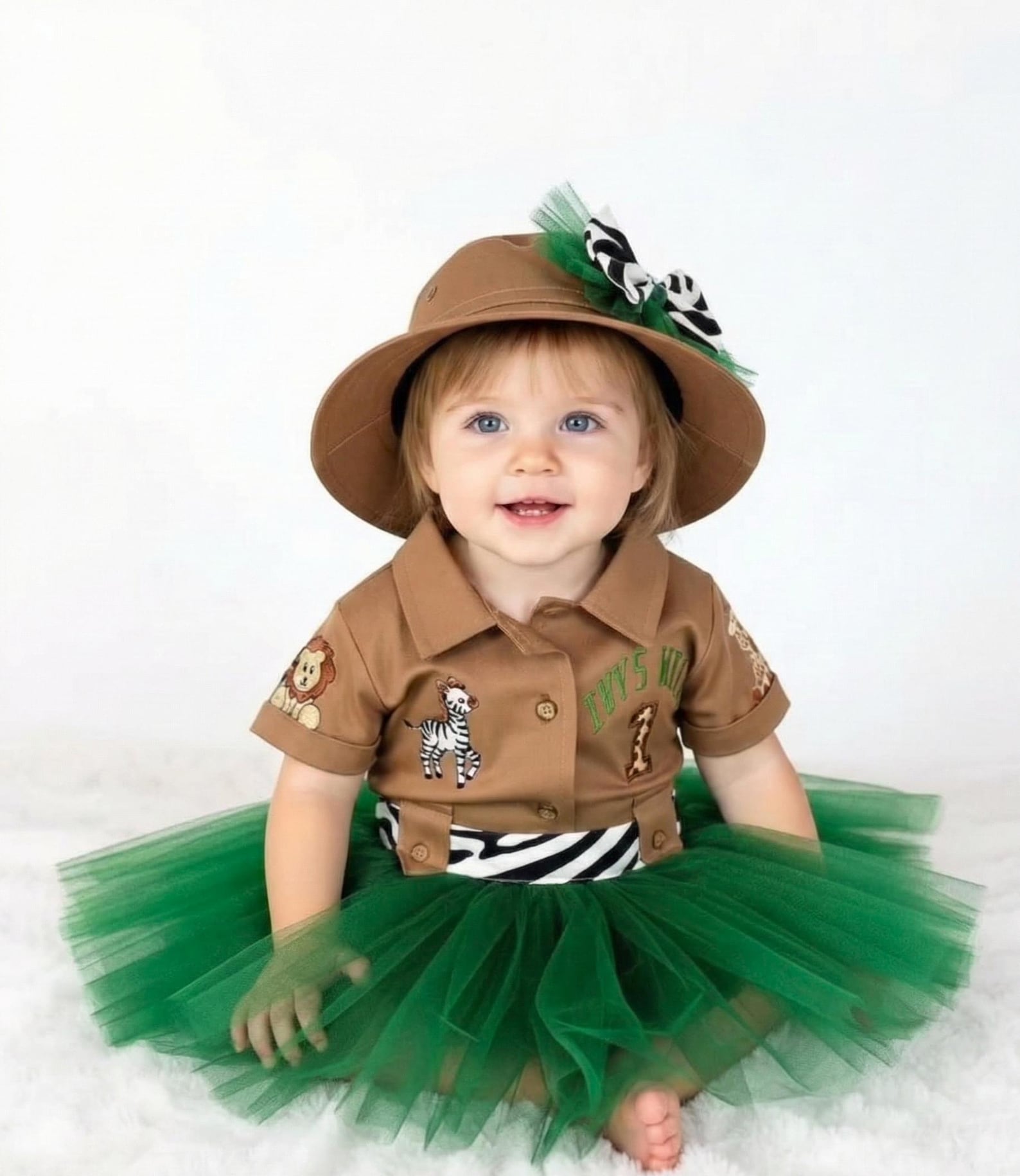 Green Wild One Birthday-two Wild Birthday Girl Scout Party Safari ...