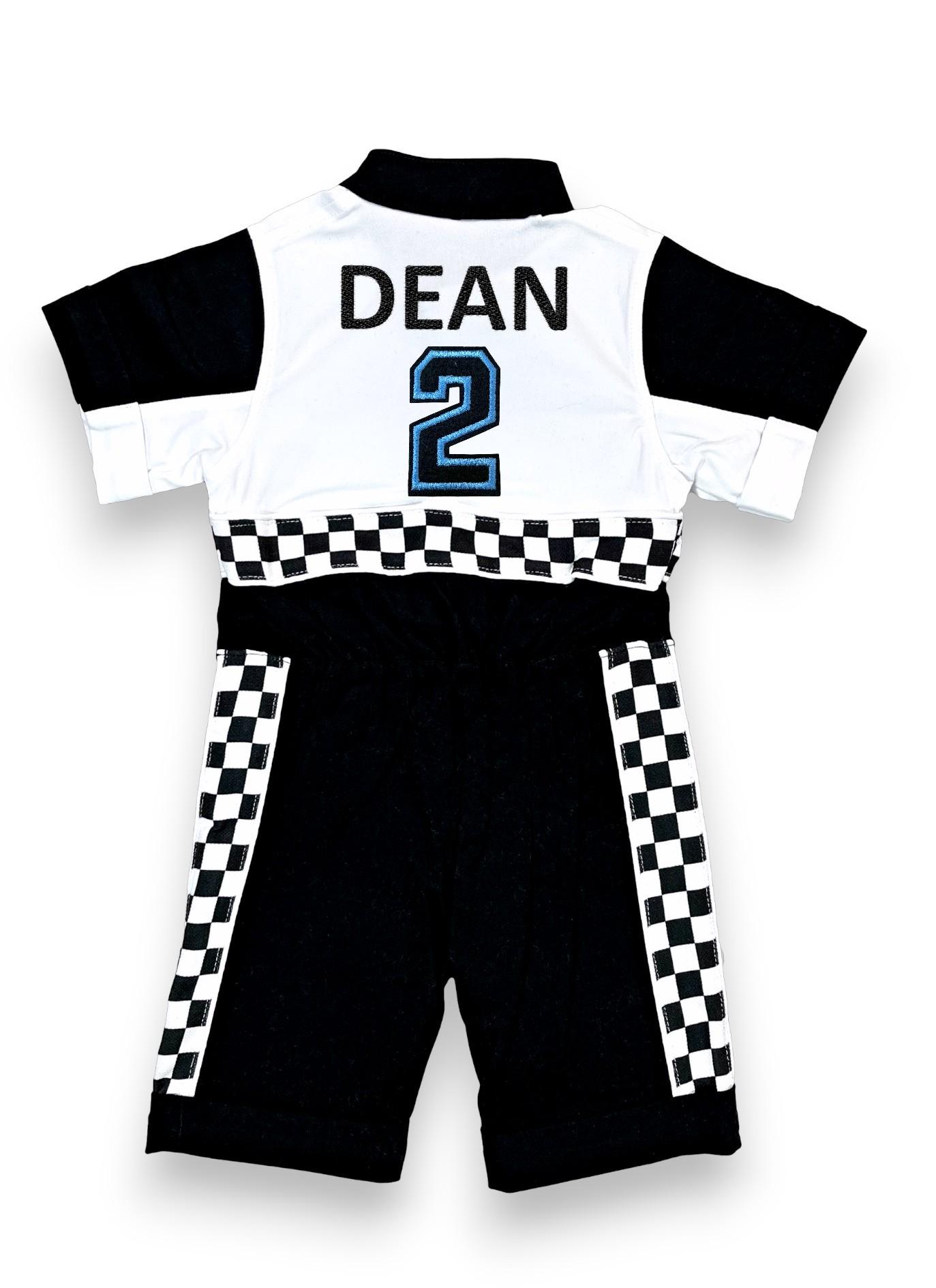 Light Blue and Black Race Car Costume - Two Fast Outfit - Fast One ...