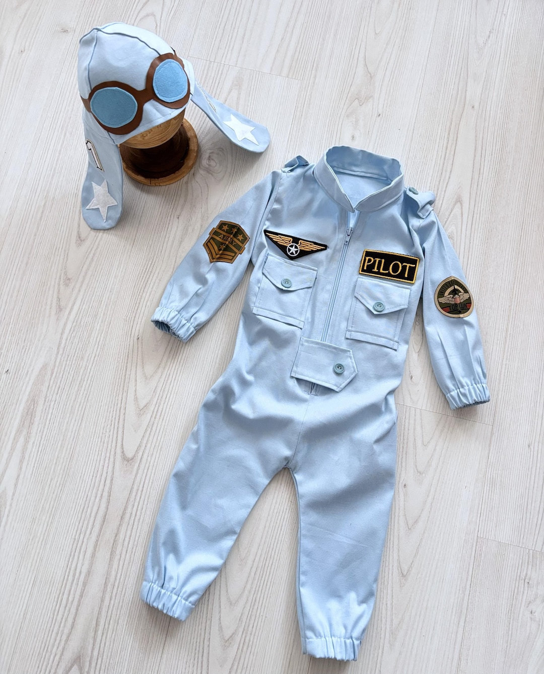 Light Blue Air Force Pilot Costume Kids-toddler Pilot Jumpsuit ...