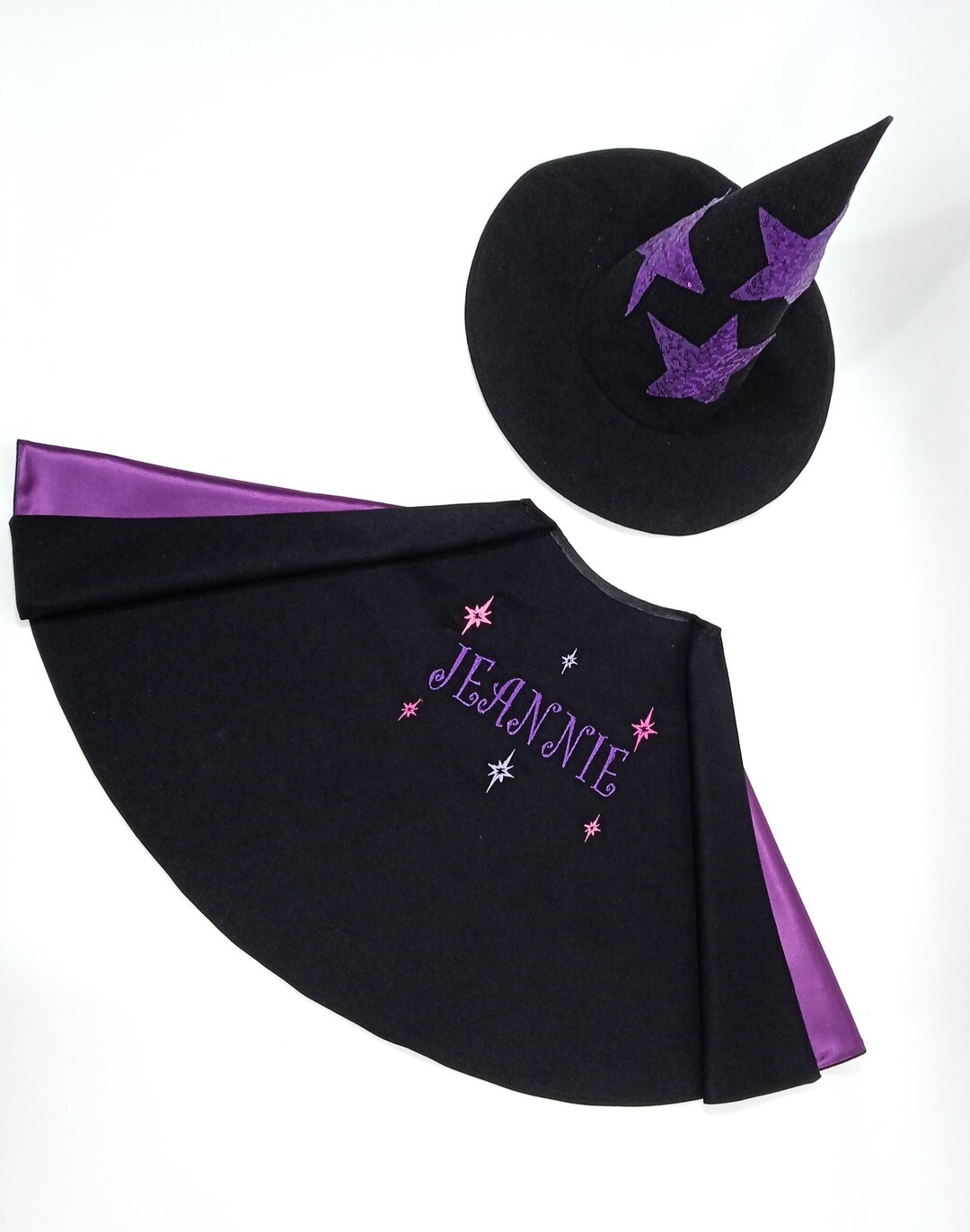 Purple Witch Hat-wizard Cape-halloween Witch Dress-witch Costume Kids ...