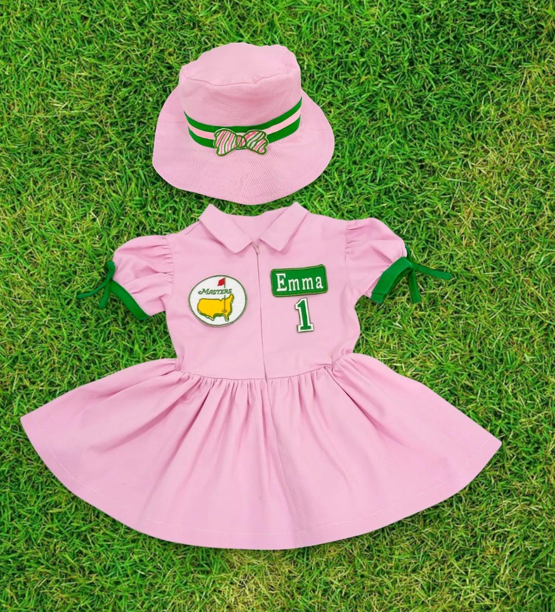 Pink Golf Dress *caddy Toddler White Green Dress*hole in One Birthday ...