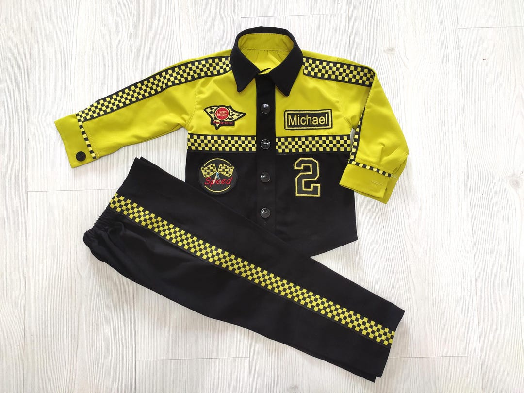 Yellow Fast One Birthday Custom Racing Shirt-race Suit-race Car ...
