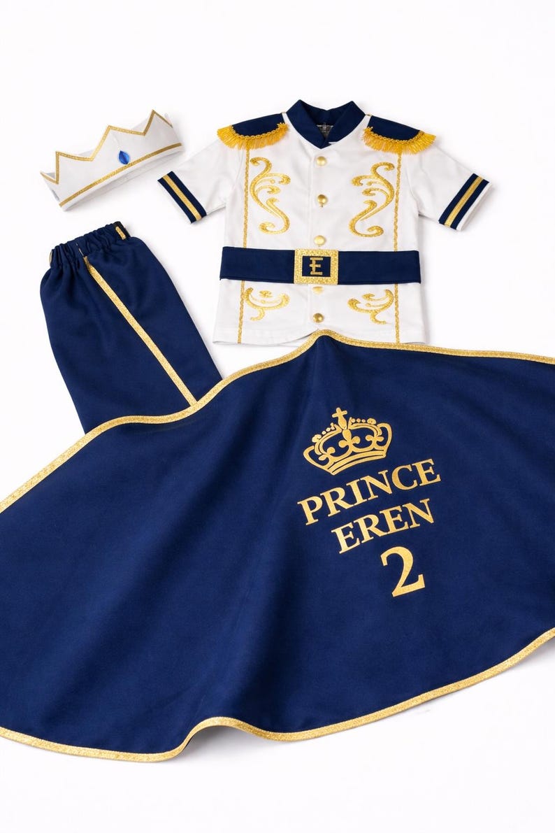Prince Birthday Outfit Boys –royal Prince Costume With Cape-crown ...