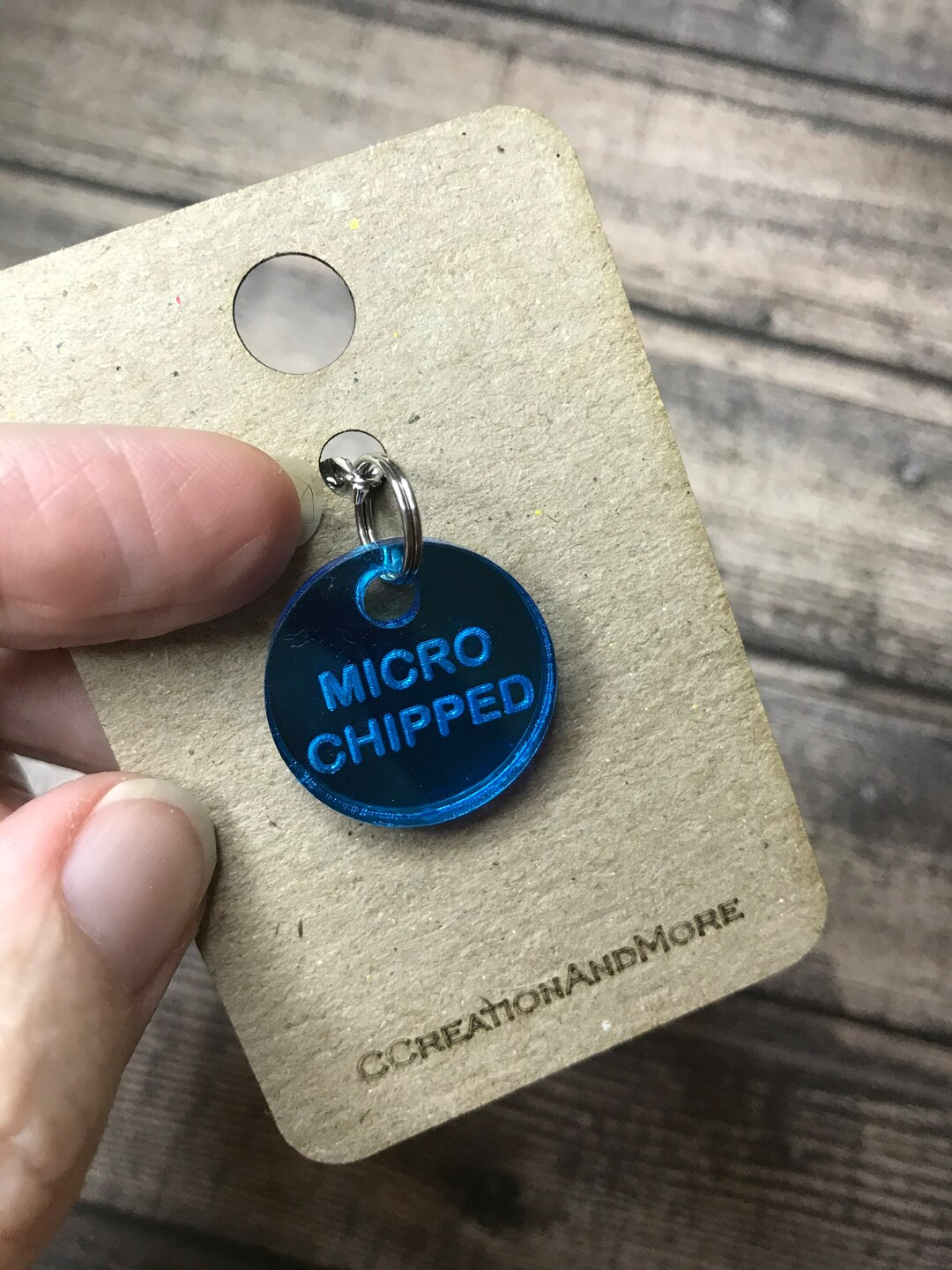 Micro Chipped Acrylic Tags, Round Tag, Mirror Tags, Dog and Cat Charm ...