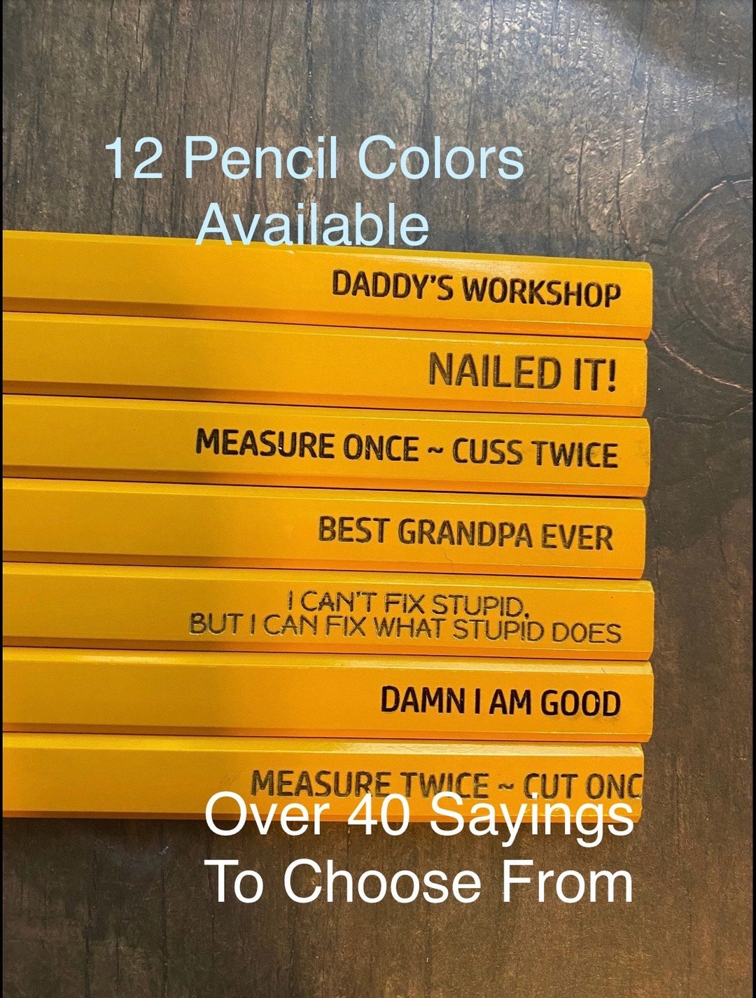 Personalized Carpenter Pencils, Fathers Day, Engraved Pencils ...