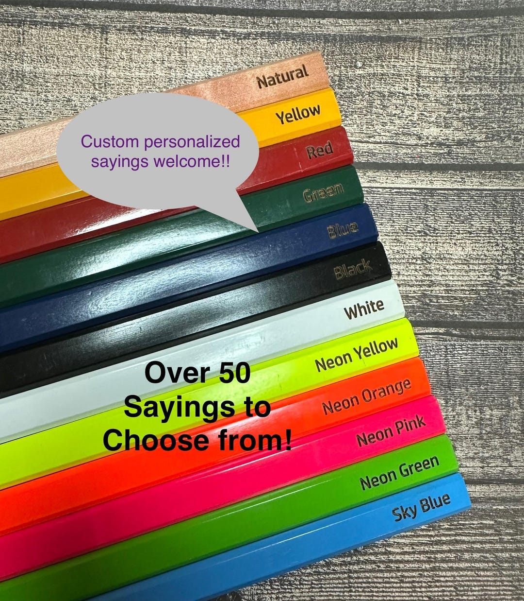 Personalized Carpenter Pencils, Fathers Day, Engraved Pencils ...