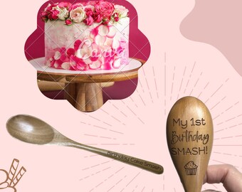 First Birthday Cake Smash Spoons Cake Smash Photo Prop Smash - Etsy