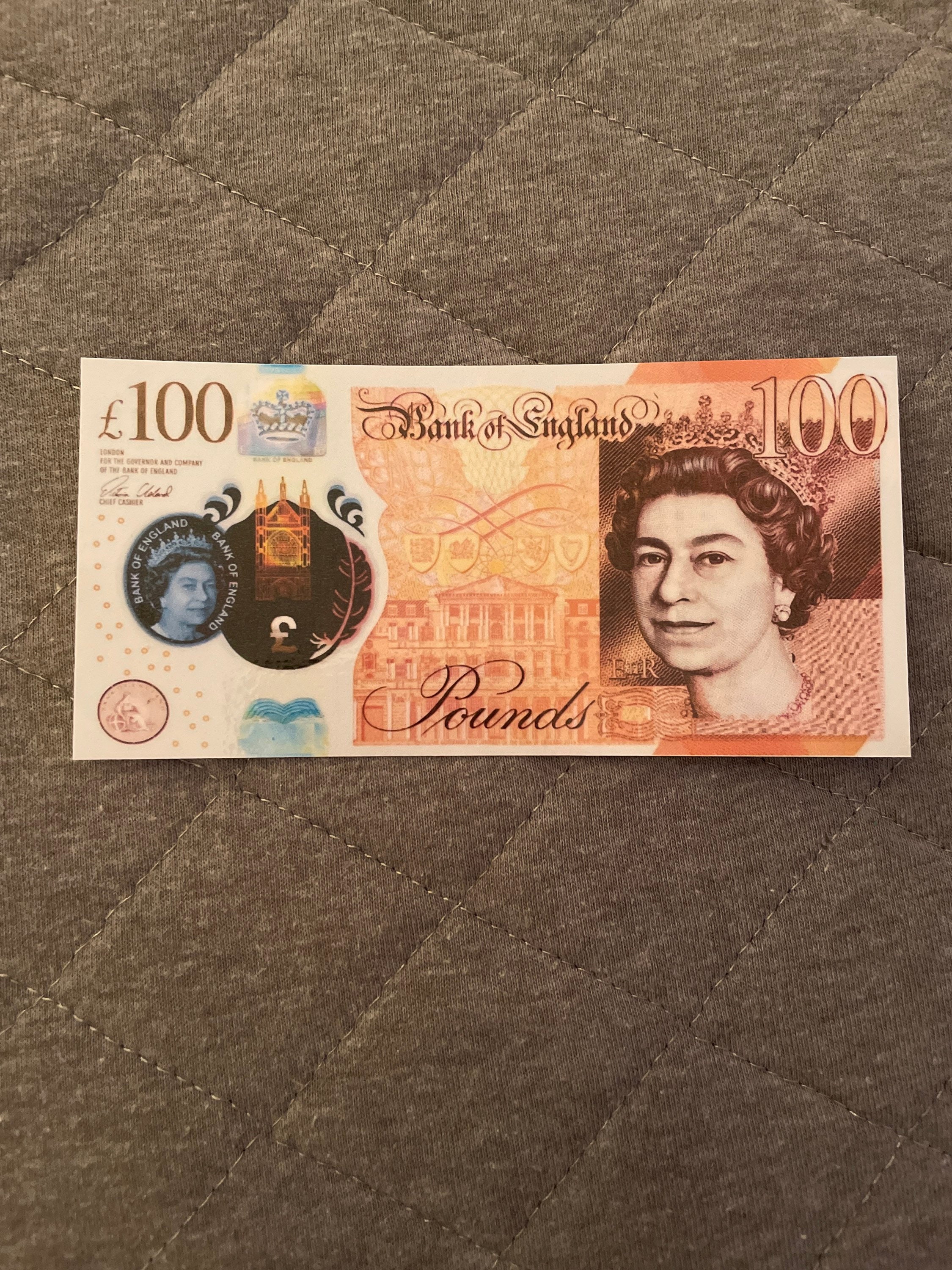 100 pound note placement card for your savings wallet Fully | Etsy