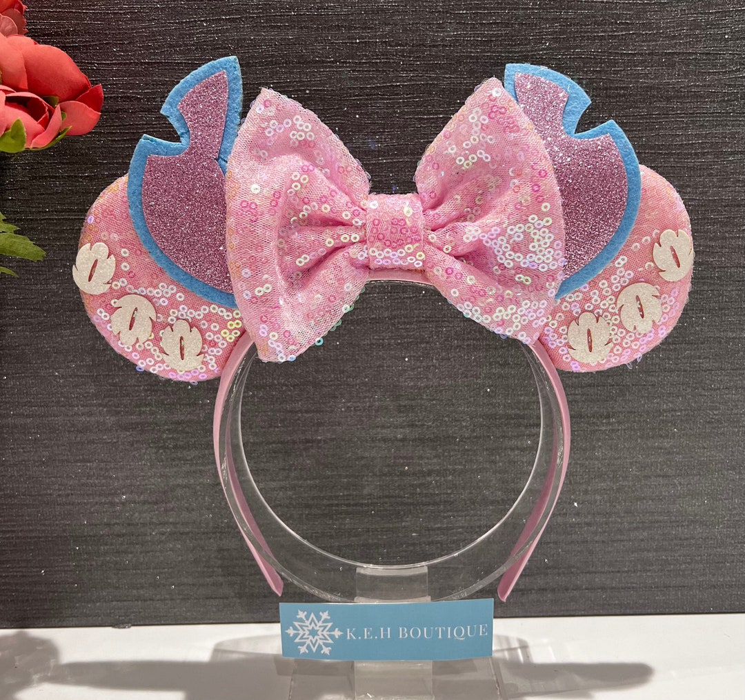 Lilo & Stitch Angel Pink Disney Inspired Mickey Minnie Mouse Ears ...