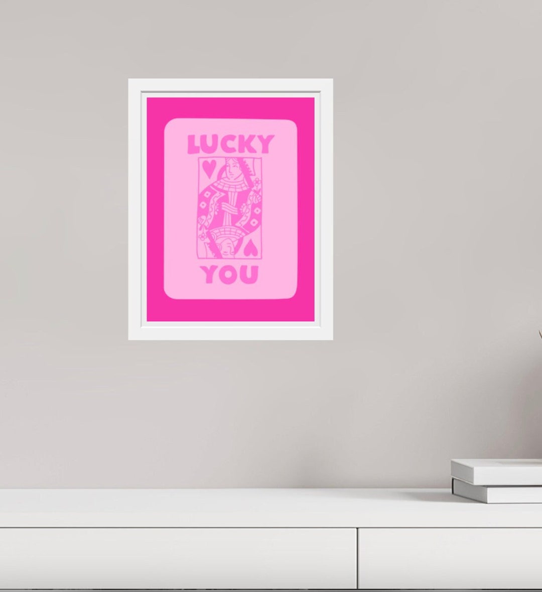 Pink Lucky You Card Digital Print - Etsy