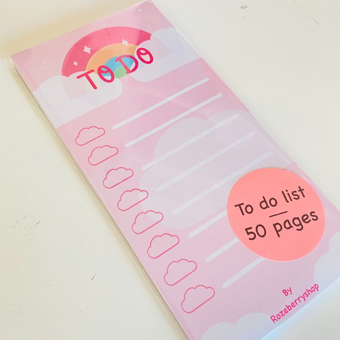 Rainbow to Do List, Kawaii Notepad, Daily Planner, Stationery ...