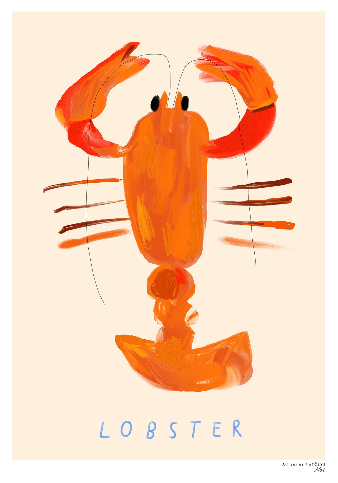 Lobster Illustration Downloadable Art Poster - Etsy
