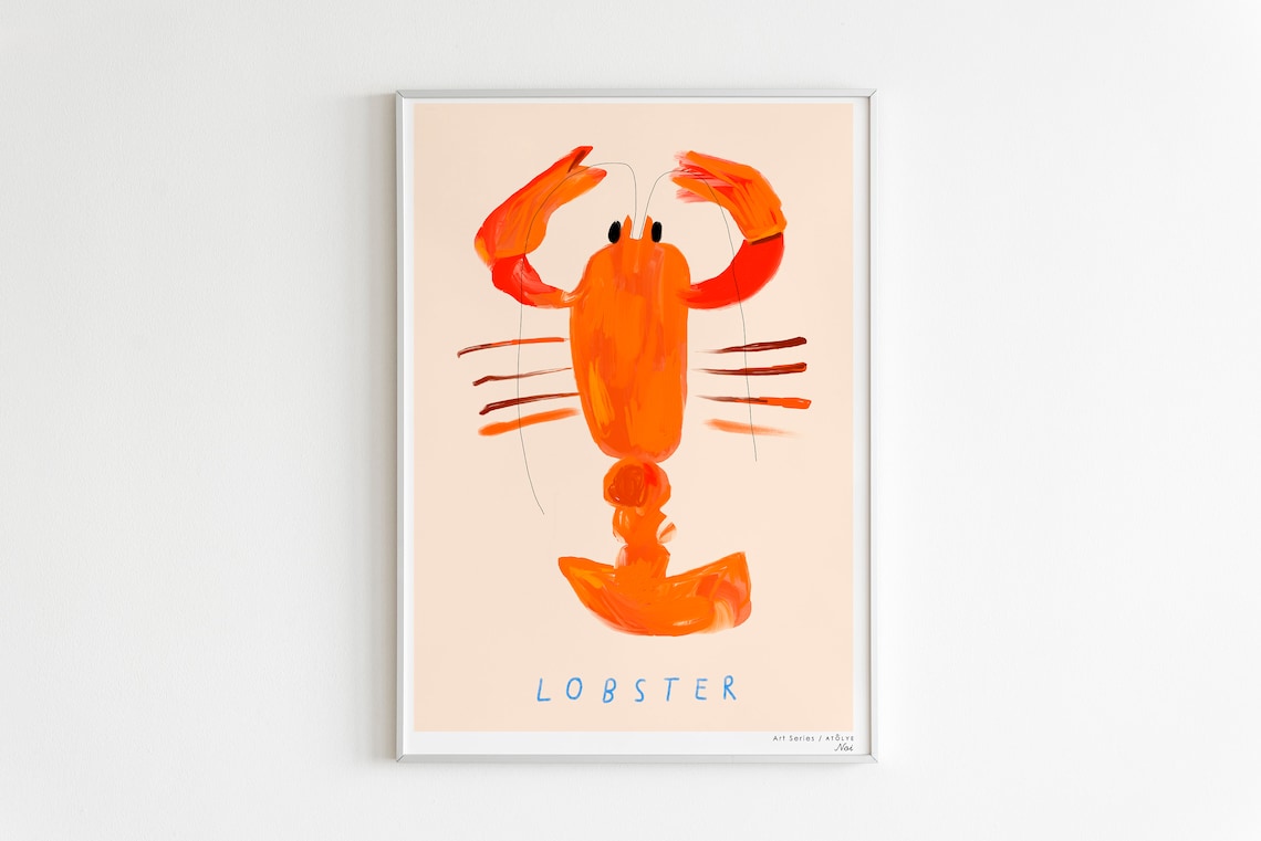 Lobster Illustration, Downloadable Art Poster - Etsy
