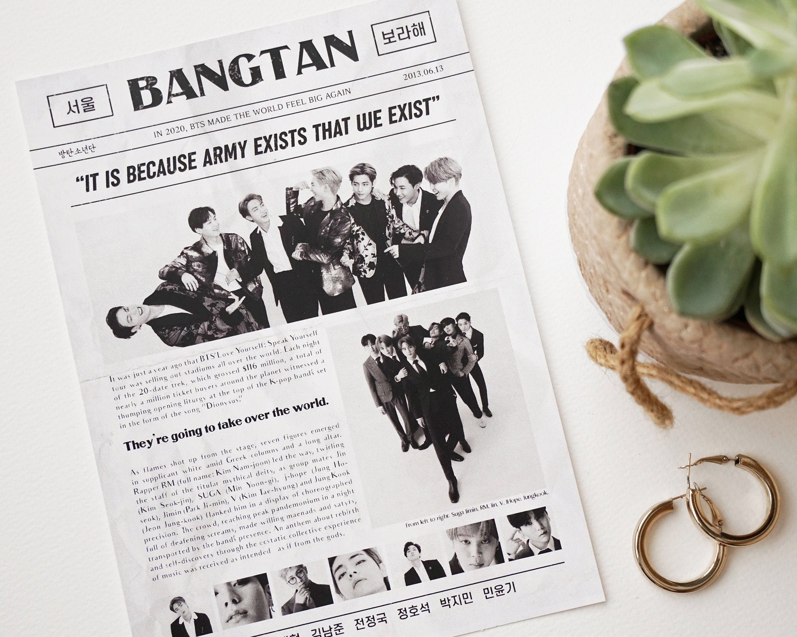 BTS NEWSPAPER retro poster | Etsy