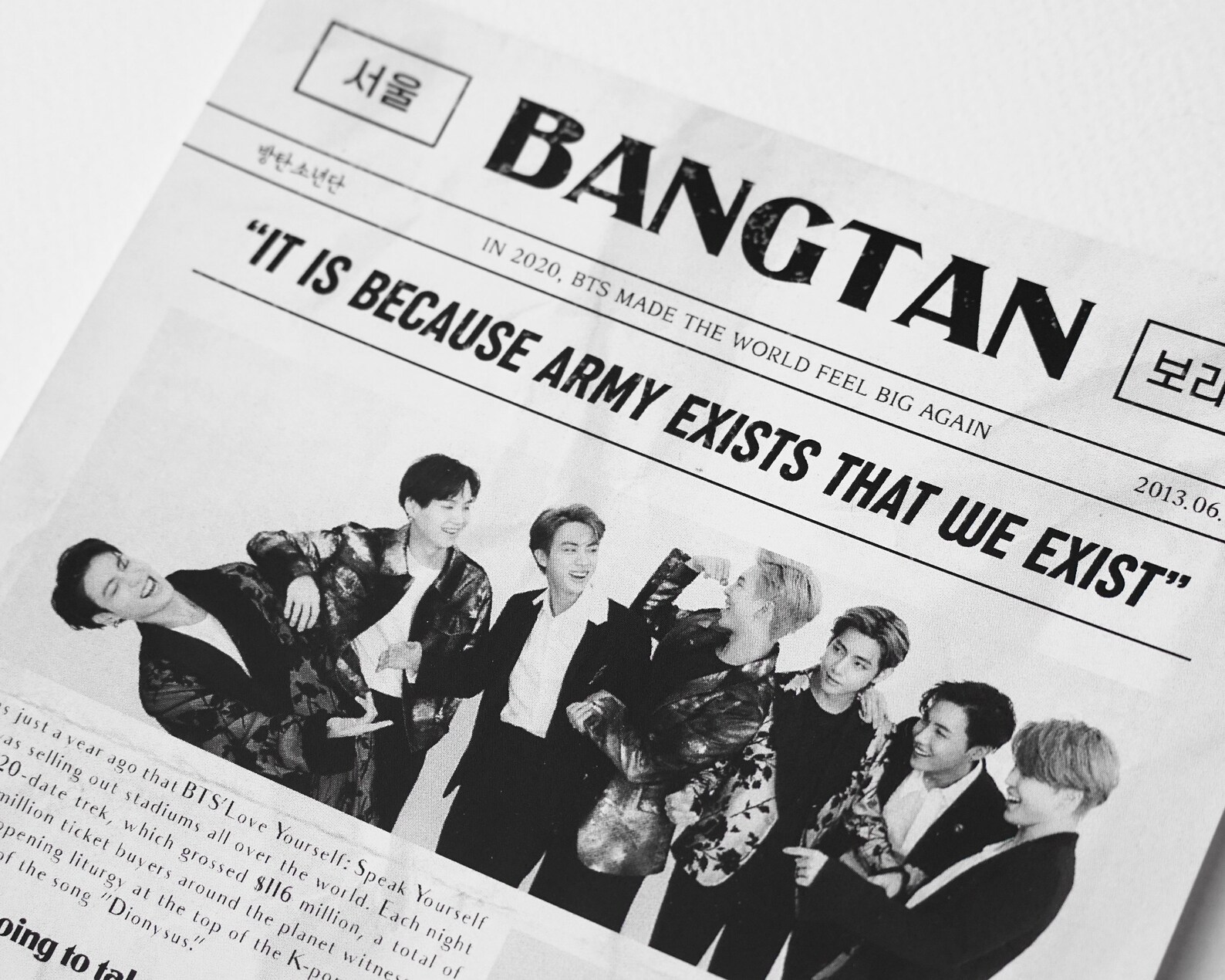 BTS NEWSPAPER retro poster | Etsy