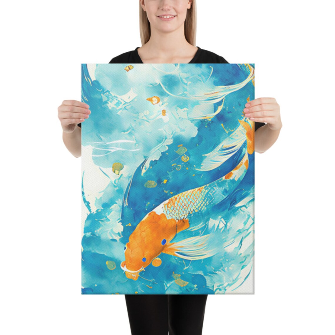Koi Fish Digital Wall Art, Wall Art, Canvas Print - Etsy