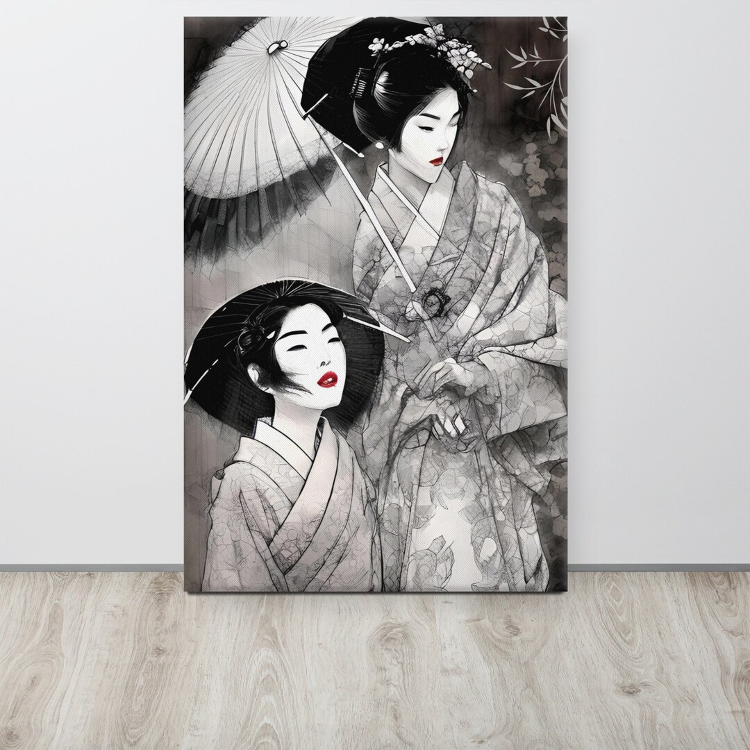 Japanese Geishas - Canvas Print - Wall Art Deco - Etsy