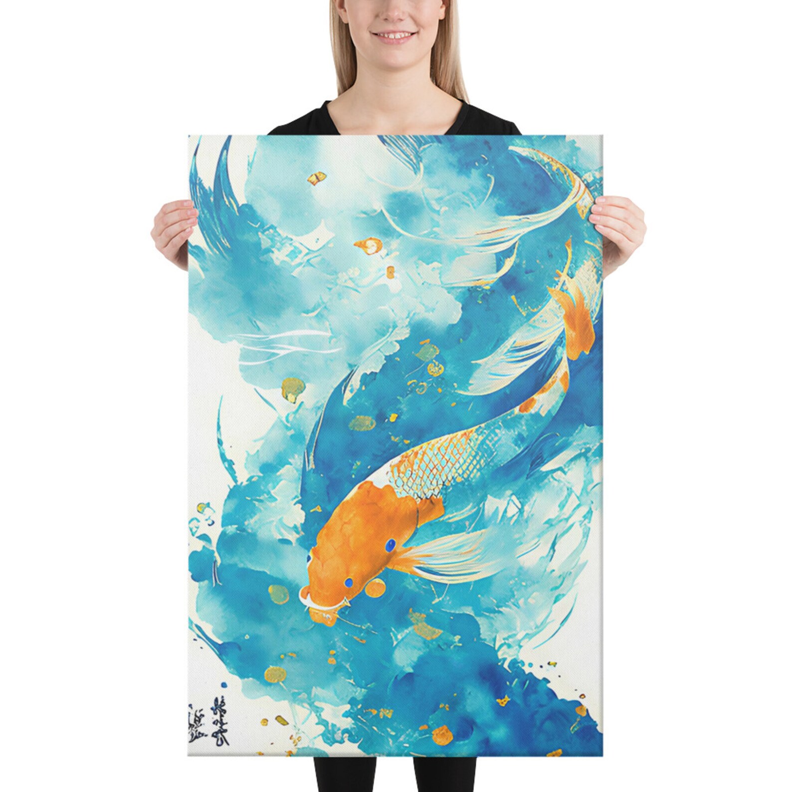 Koi Fish - Digital Wall Art, Wall Art, Canvas Print - Etsy
