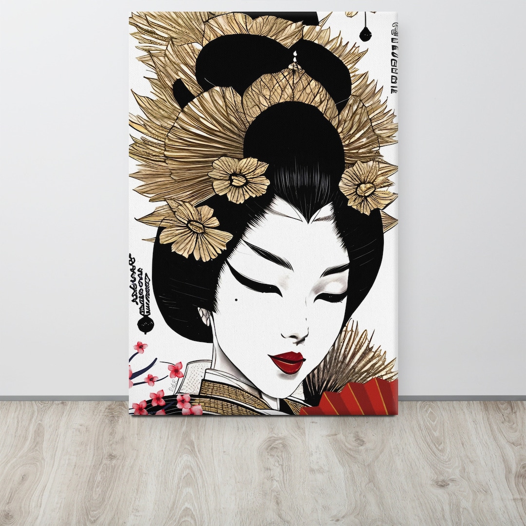 Geisha Girl Canvas Print - Wall Art Decoration - Portrait Japanese ...