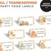FALL THANKSGIVING Party Food Labels Cards Decorations Decor Food Tents ...
