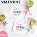 Lollipop PRINTABLE VALENTINE Valentine's Day Card Kids Party Classroom ...