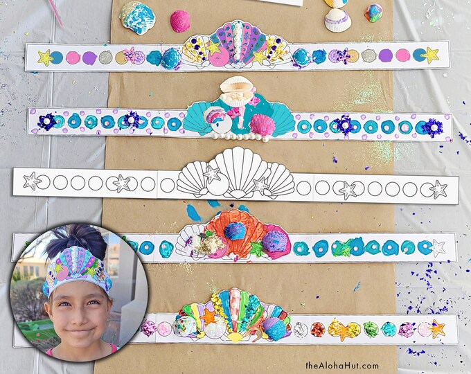 Mermaid Paper Crown COLOR YOUR OWN Printable - Etsy