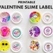 Slime PRINTABLE Non-candy VALENTINE Label Valentine's Day Kids Party ...