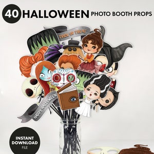 HALLOWEEN Party PHOTOBOOTH PROPS Digital Printable Party Decoration Photo Booth Hocus Pocus ...
