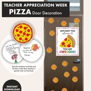 PIZZA Theme Door Decoration Thank You Teacher Appreciation Week ...