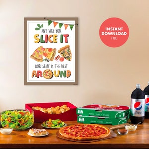 Pizza TEACHER APPRECIATION Poster Party Staff Appreciation Printable ...
