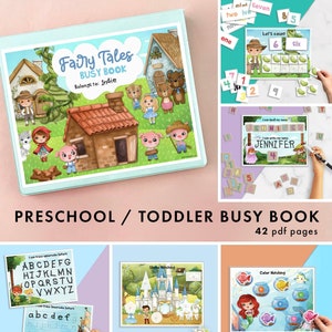 Personalized TODDLER BUSY BOOK Bundle Fairy Tales Printable Preschool ...